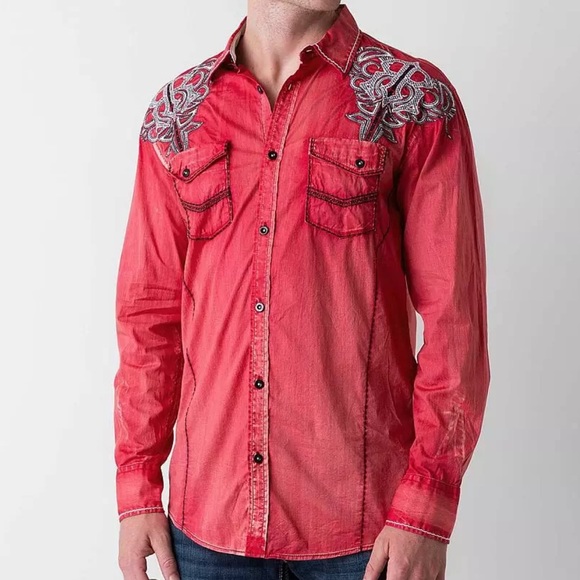 Roar | Shirts | Roar Red Mens Shirt Button Down | Poshmark